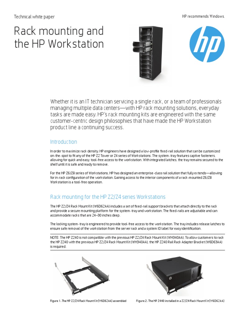 Rack Mount Kit Z440 W6D62AA | PDF | Computing | Manufactured Goods