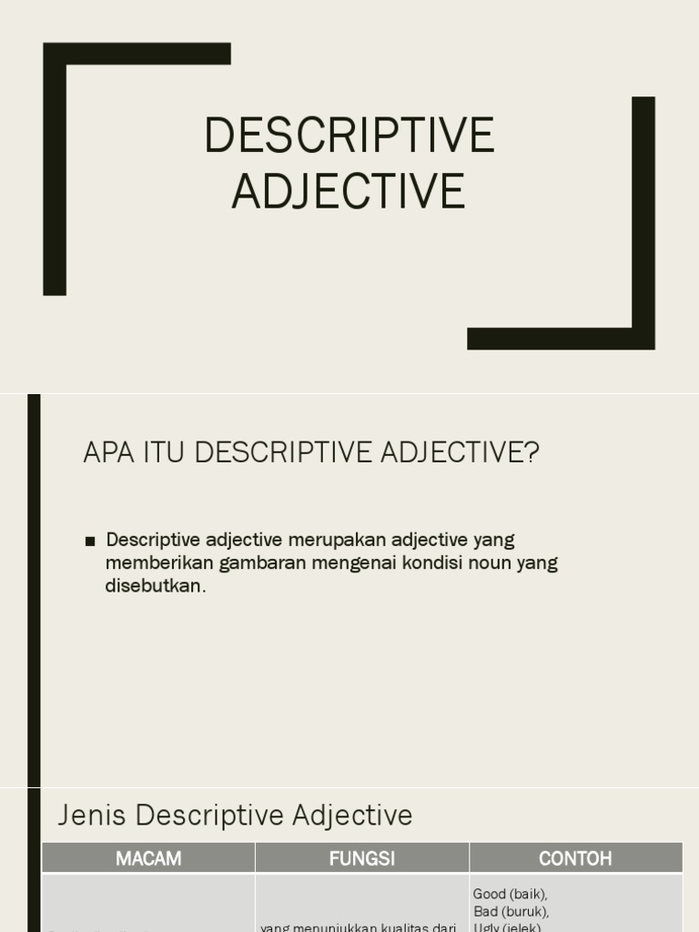 Descriptive Adjective | PDF