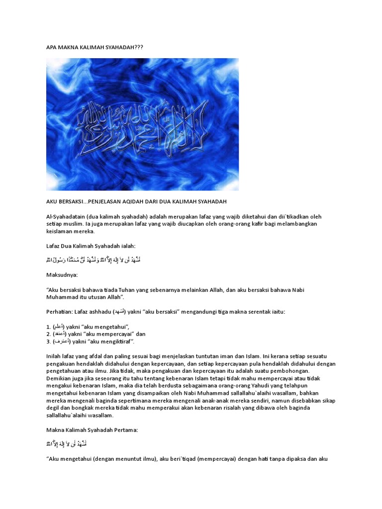 Dua Kalimah Syahadah | PDF