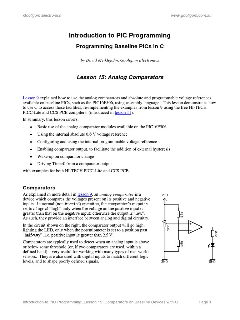 Picmicro Mcu C An Introduction To Programming The Microchip Pic In 7416