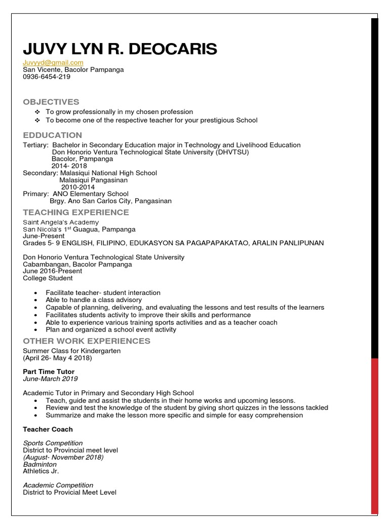Juvy Lyn R. Deocaris: Objectives | PDF | Schools | Students