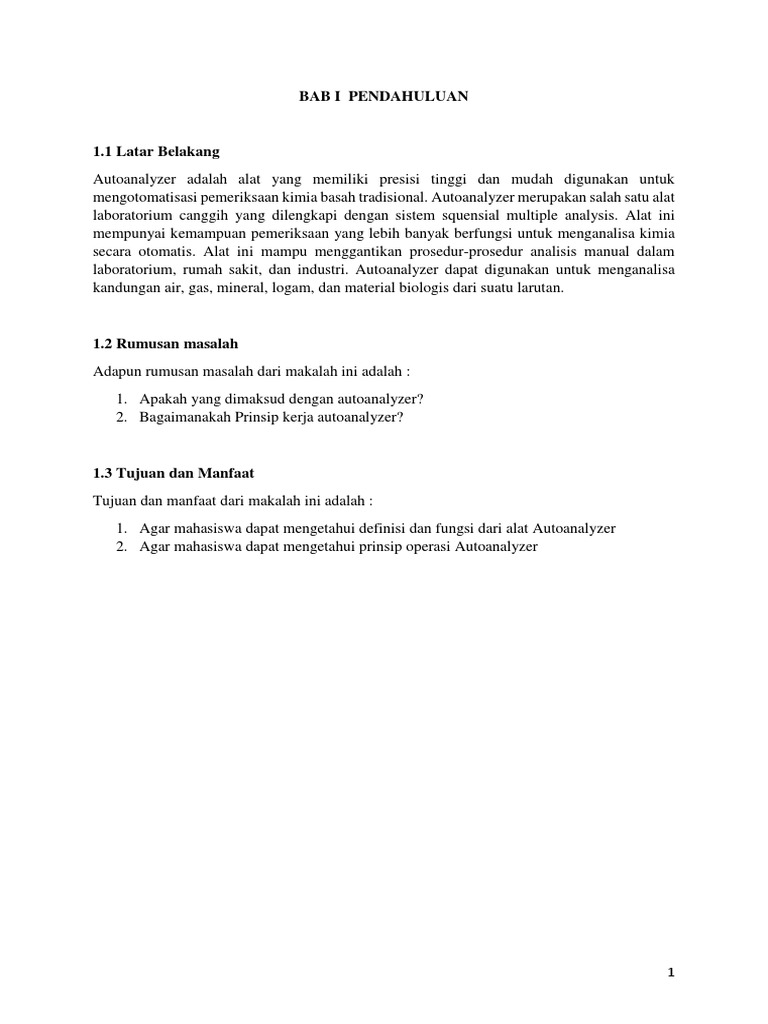 Autoanalyzer: Fungsi dan Prinsip | PDF | Sains & Matematika | Teknologi & Rekayasa