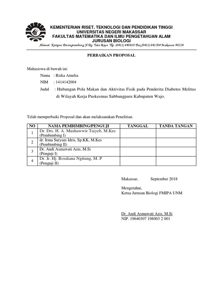 TTD Perbaikan Proposal Penelitian | PDF