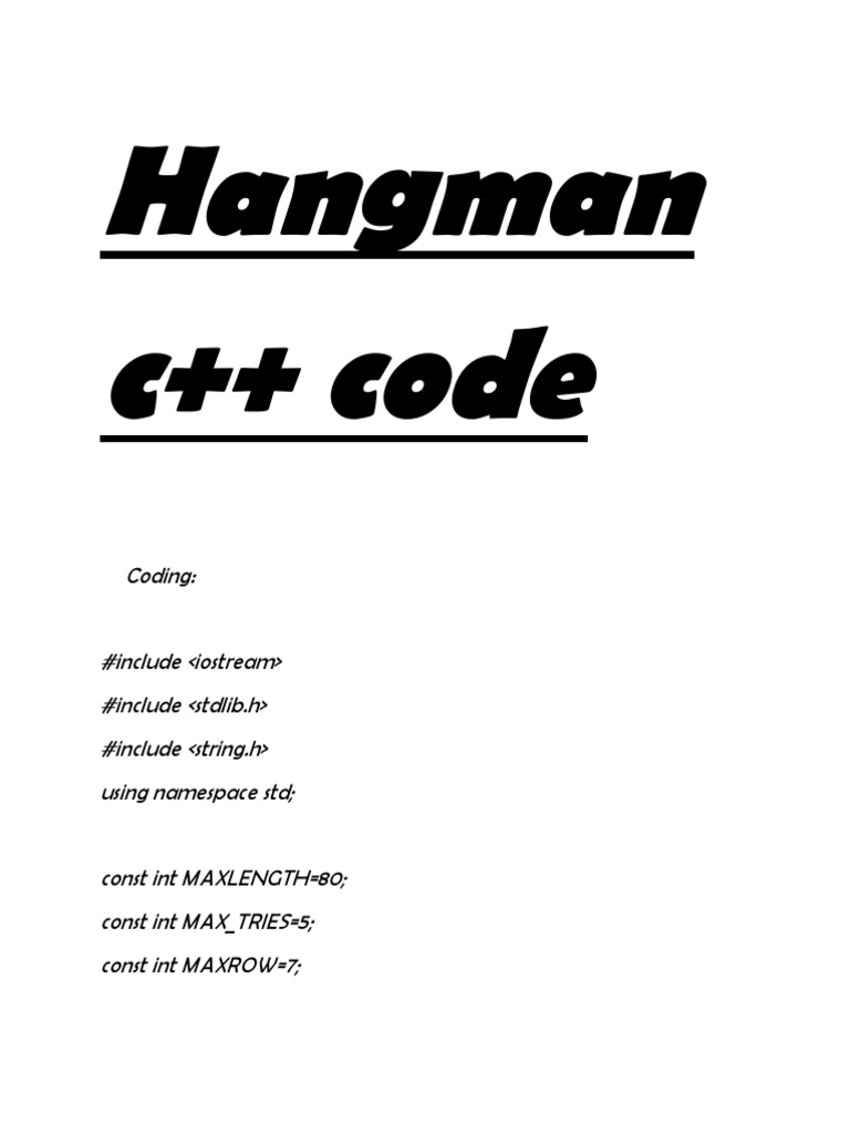Hangman | PDF | C++ | Programming Paradigms