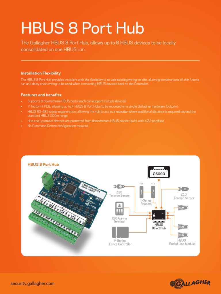 HBUS 8 Port Hub Datasheet | PDF | Telecommunications | Electrical ...