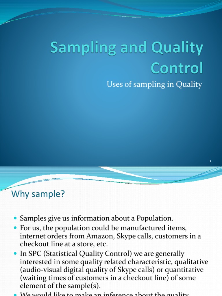 Sampling and Quality Control | PDF | Randomness | Sampling (Statistics)