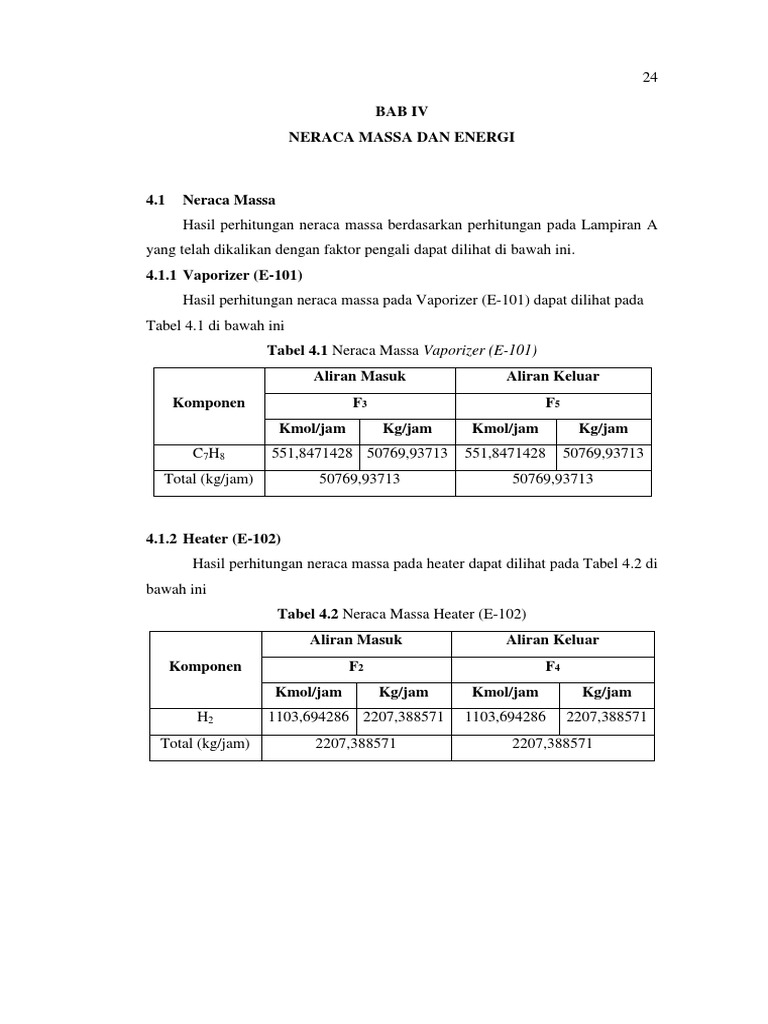 BAB 4 Neraca Massa Dan Energi DONE | PDF