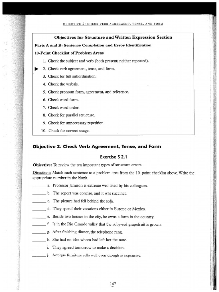 Check Verb Agreement, Tense, Andas Form | PDF