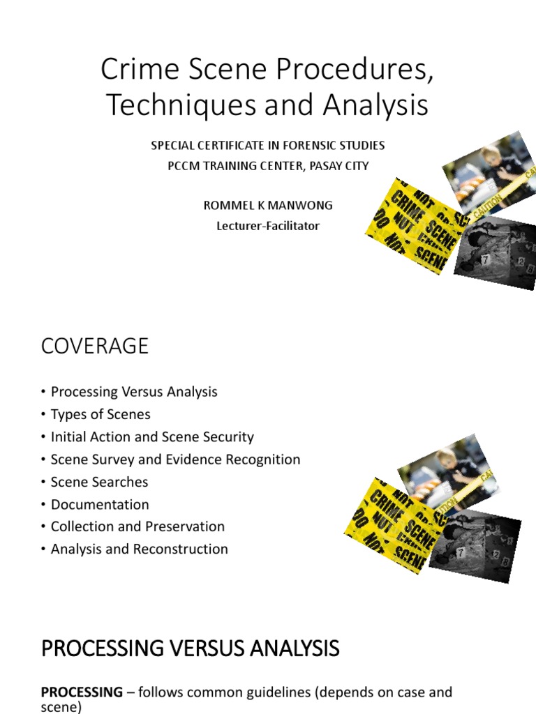 Forensic Studies Module 3 - Crime Scene Procedures and Analysis | PDF ...