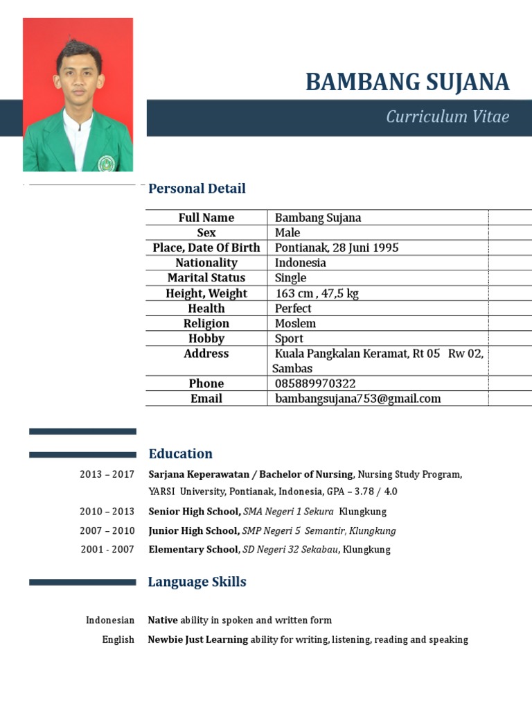 CV Bambang Sujana | PDF | Nursing | Clinical Medicine