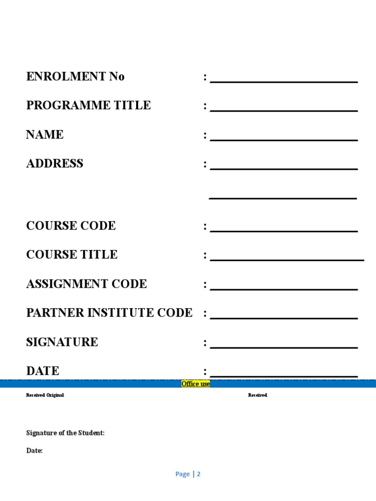 Student Assignment Submission Form | PDF | Career & Growth