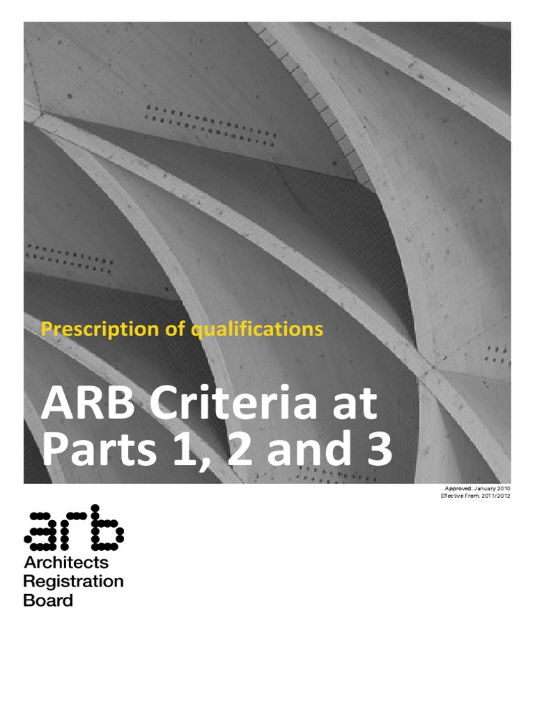 RIBA - ARB Criteria | PDF | Design | Architect