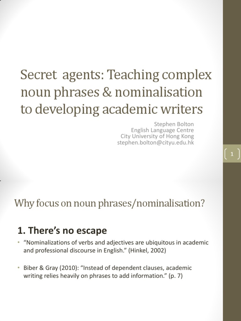 Nominalization Powerpoint | PDF | Adjective | Clause