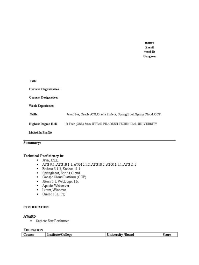 Resume Template | PDF