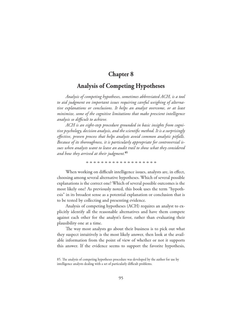 Analysis of Competing Hypotheses | PDF | Intelligence Analysis | Hypothesis