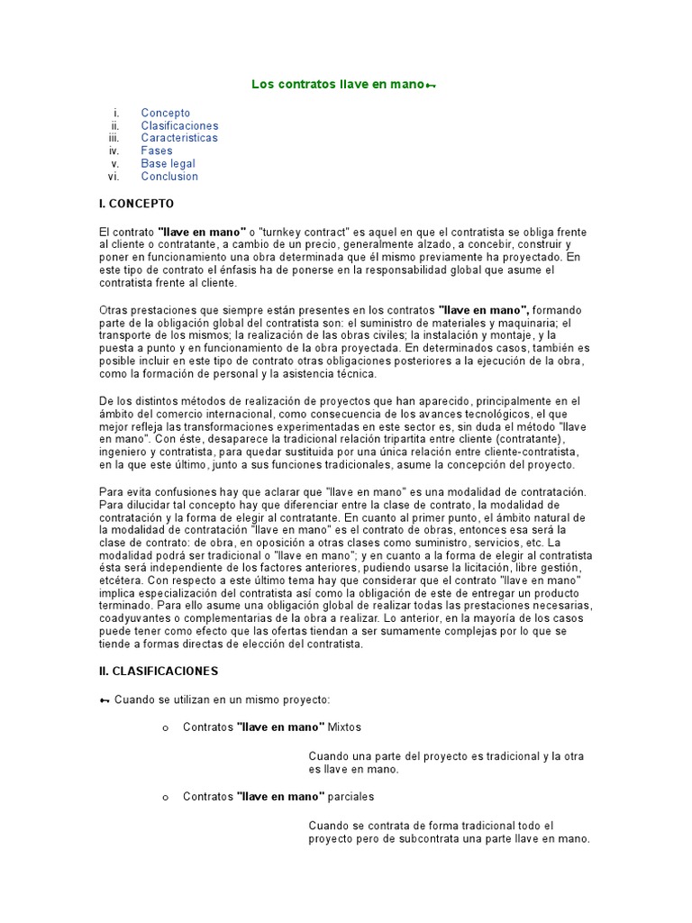 Contratos Llave en Mano | PDF | Business