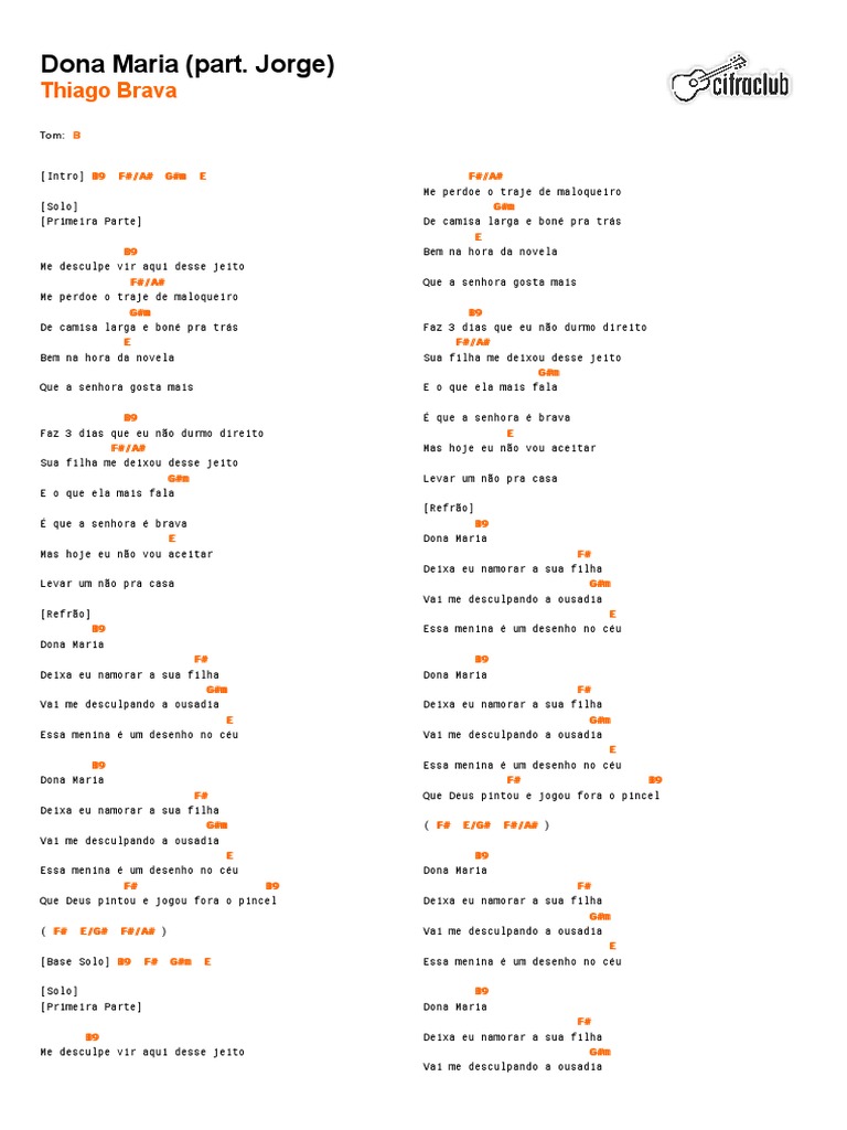 Dona Maria - Cifra | PDF | Lazer