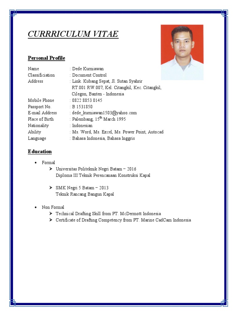 CV Dede Kurniawan Document Control | PDF | Indonesia