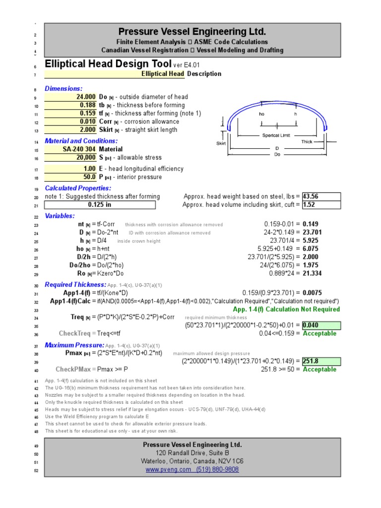 Elliptical Head Design Guide | PDF | Civil Engineering | Materials