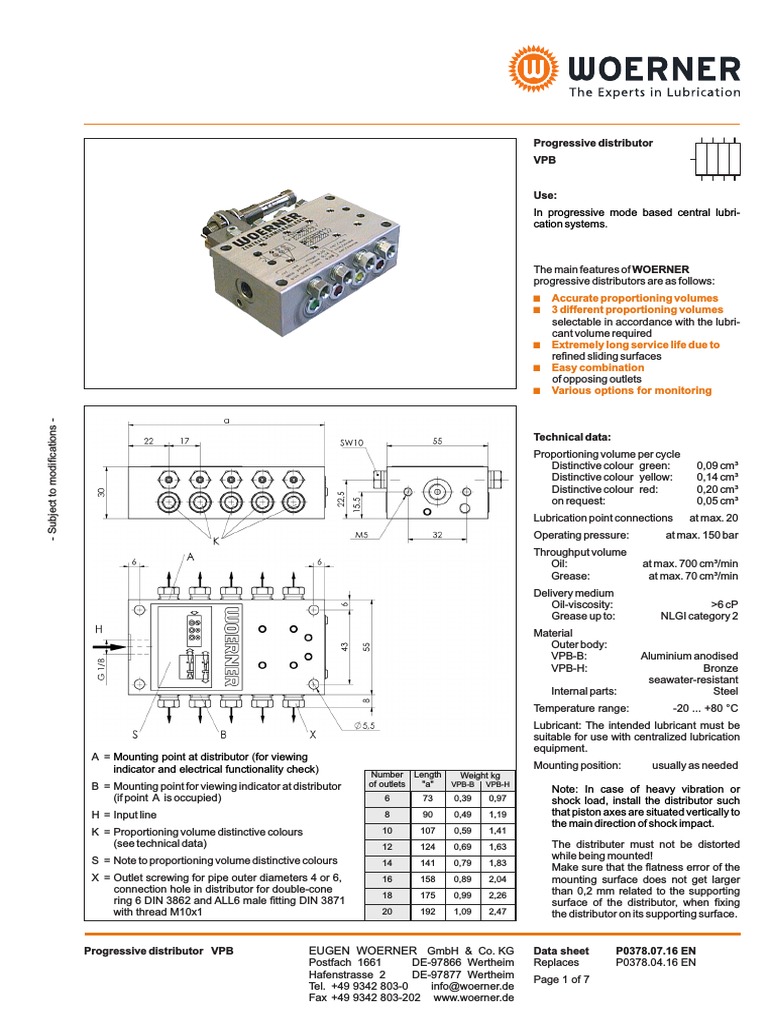 P0378 en VPB-B - H Progressive Distributor | PDF | Mechanical ...