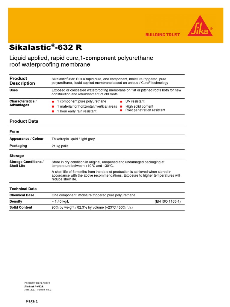 Sikalastic 632 R PDF | PDF | Relative Humidity | Concrete
