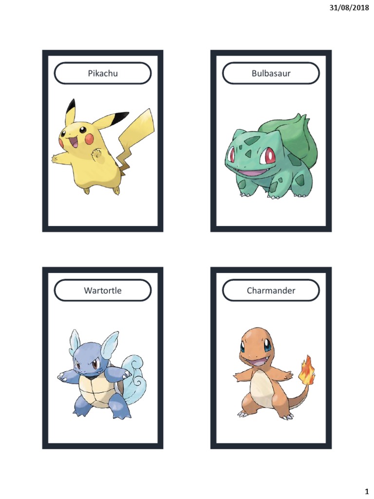 Cartas de Pokémon para Imprimir y Colorear | PDF