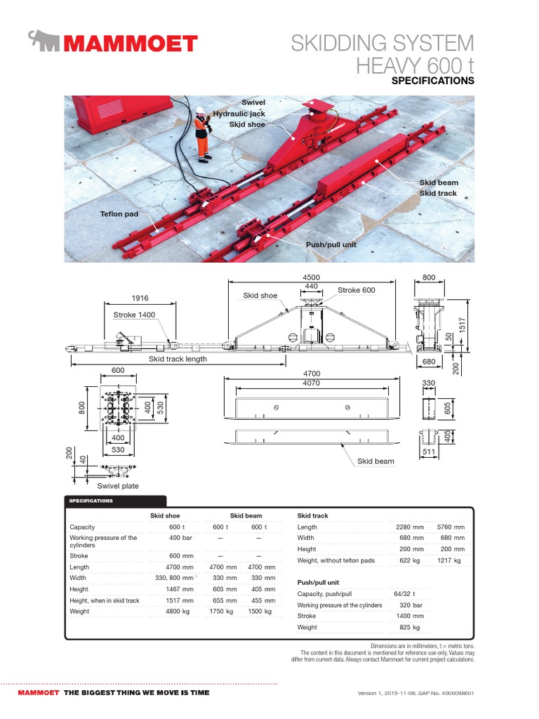 Heavy lifting skidding system specifications | PDF | Mechanical ...