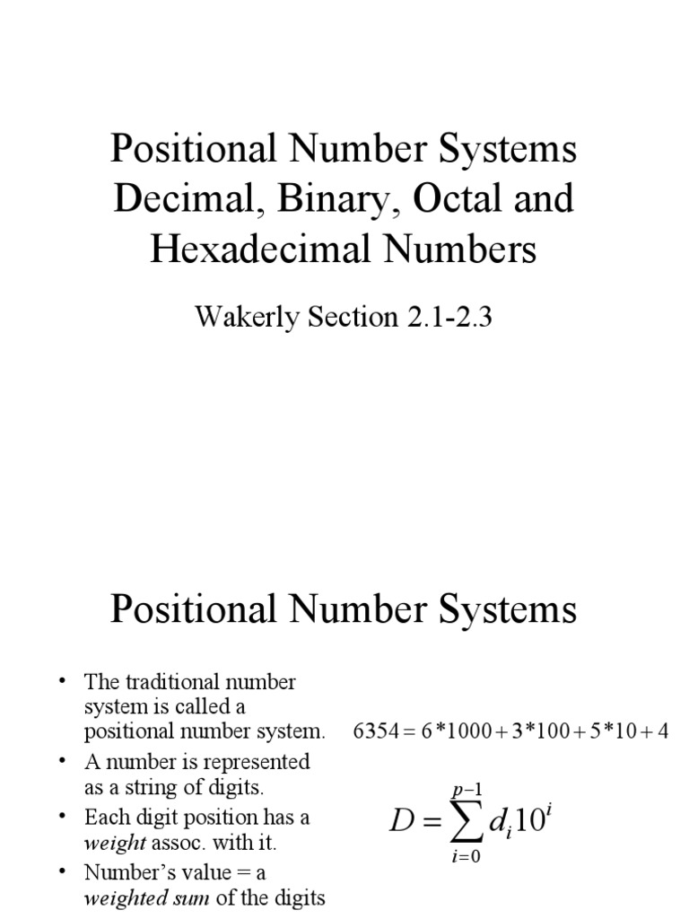 Positional Number Systems | Download Free PDF | Number Theory | Notation