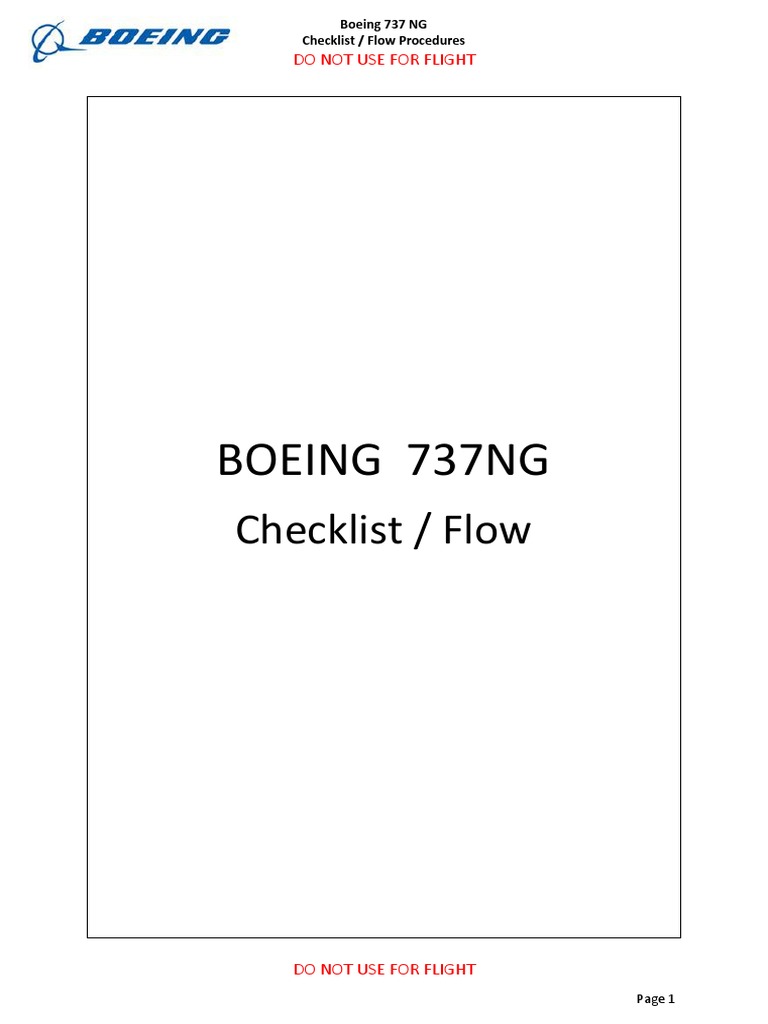 Boeing 737 NG Checklist Procedures | PDF