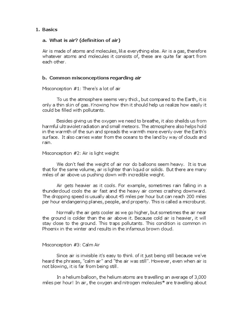 Basics A. What Is Air? (Definition of Air) | PDF | Balloon | Atmosphere ...