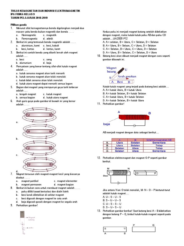 Soal Kemagnetan Kelas 9 | PDF
