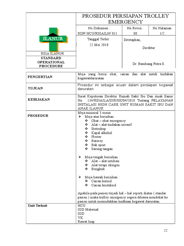 Prosedur Trolley Emergency | PDF