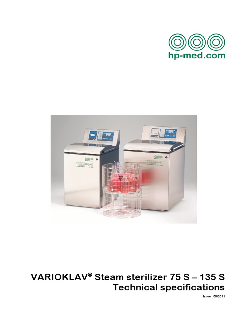 Varioklav Steam Sterilizer 75 S - 135 S Technical Specifications | PDF ...