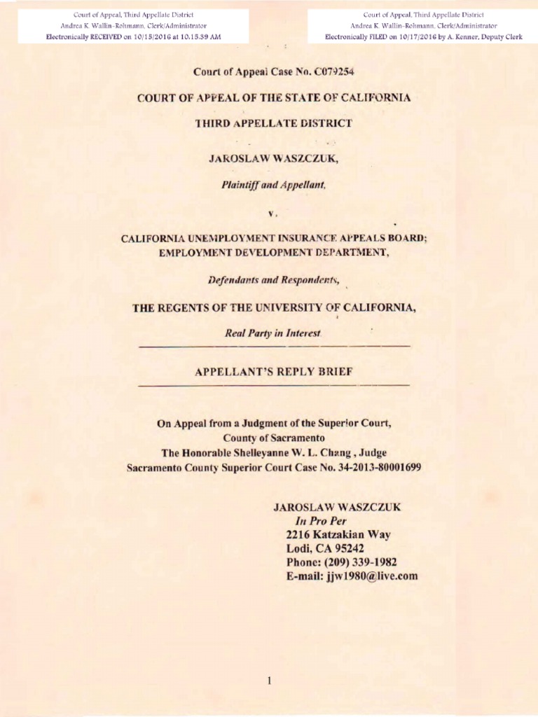 3DCA-CUIAB-C79254 - ARB-07/22/2016-Appellant Reply Brief | PDF