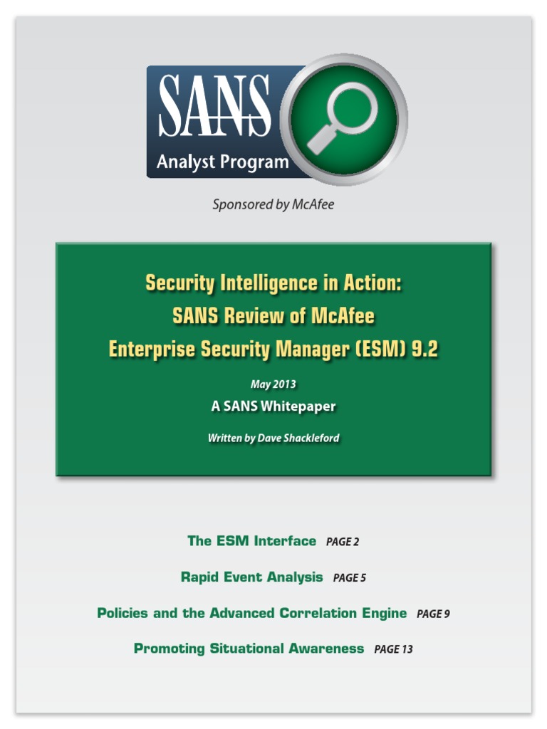 Security Intelligence in Action Sans Review | PDF | Computer Security | Security