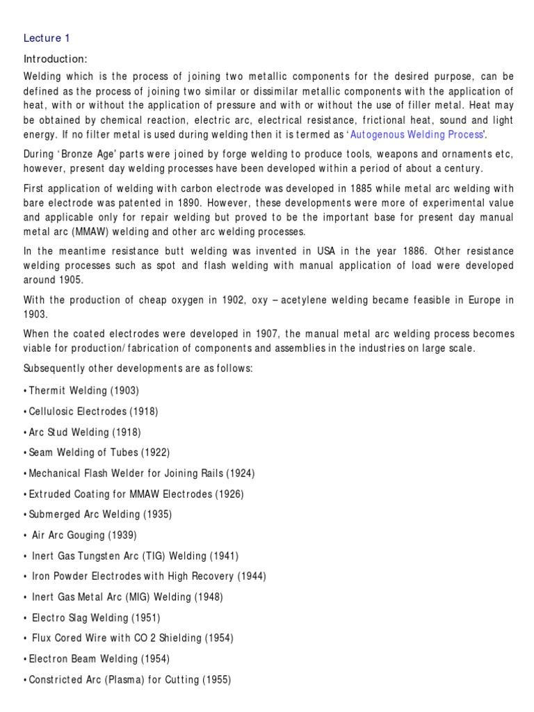 Autogenous Welding Process | PDF | Soldering | Welding