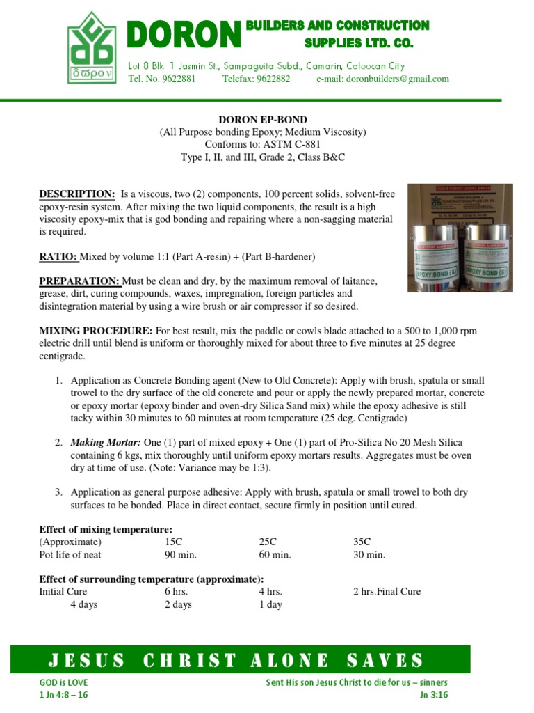 Doron EP Bond | PDF | Epoxy | Adhesive