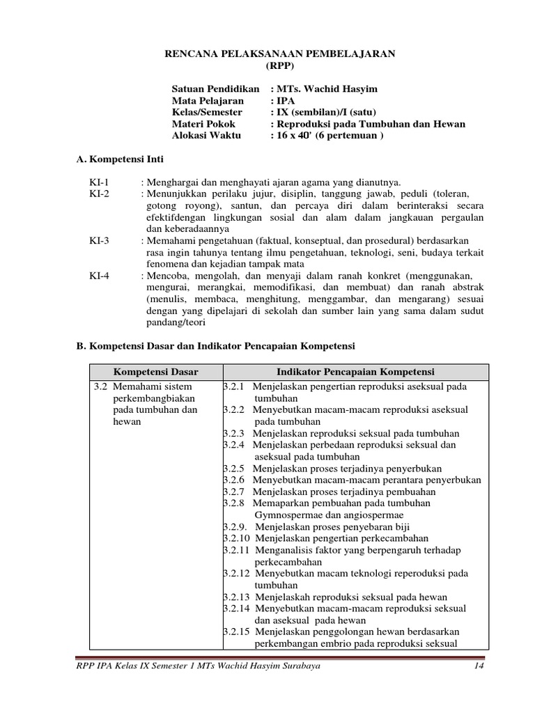 RPP Ipa Kelas 9 Bab 2 | PDF | Ilmu Sosial | Pengembangan Diri
