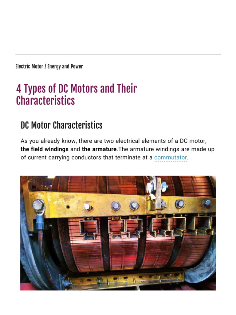 Types of DC Motors | PDF | Electric Motor | Electrical Equipment