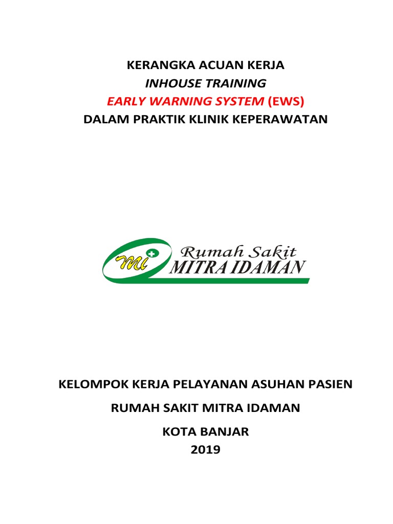 Kerangka Acuan Kegiatan IHT EWS | PDF