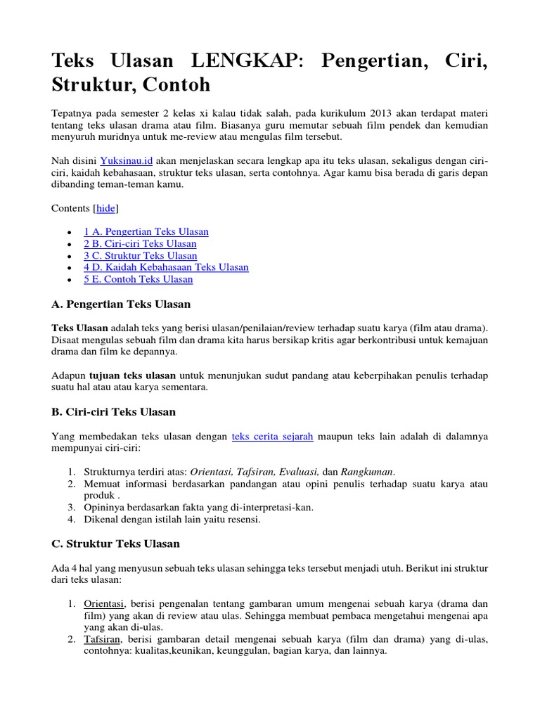 Teks Ulasan LENGKAP | PDF