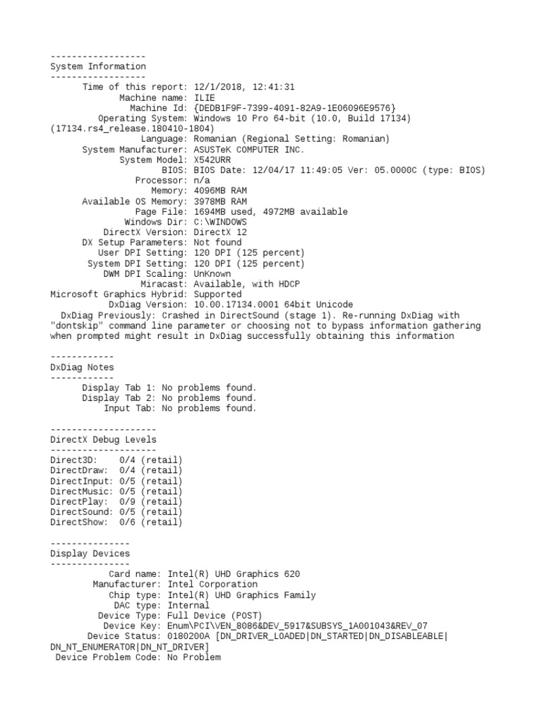 DX Diag | PDF | Device Driver | Computer Monitor