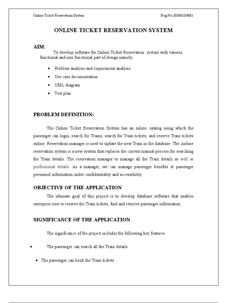 OnlineTicketReservation | PDF | Use Case | Databases