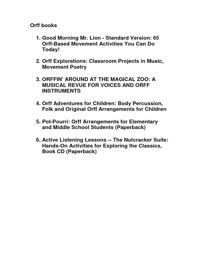 Orff Books | PDF