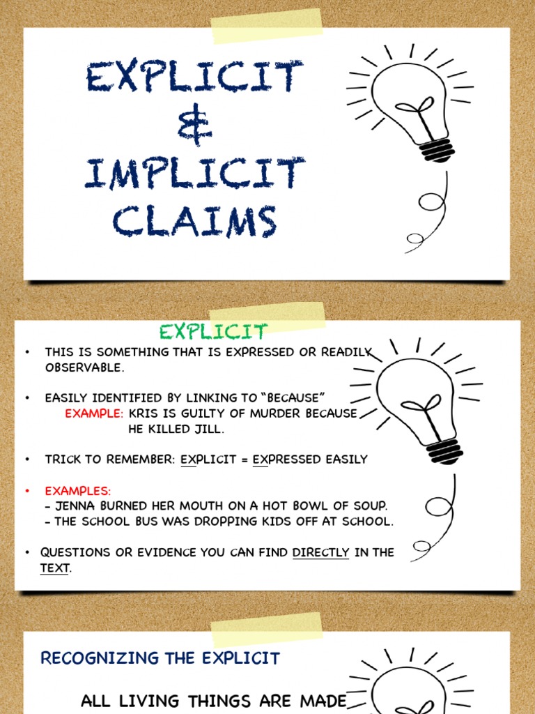 Explicit & Implicit Claims | Download Free PDF | Academic Discipline ...