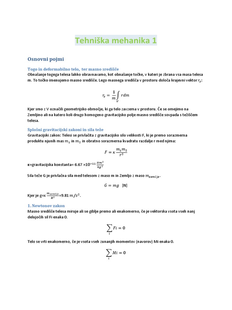 Mehanika Teorija | PDF
