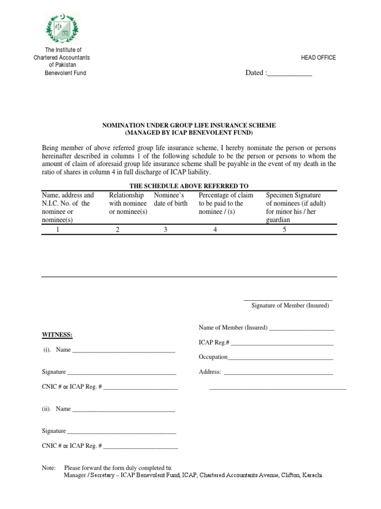 GLI Nomination Form PDF | PDF