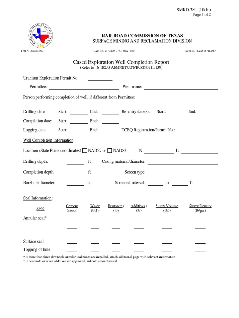 Well Completion Report | PDF | Casing (Borehole) | Nature