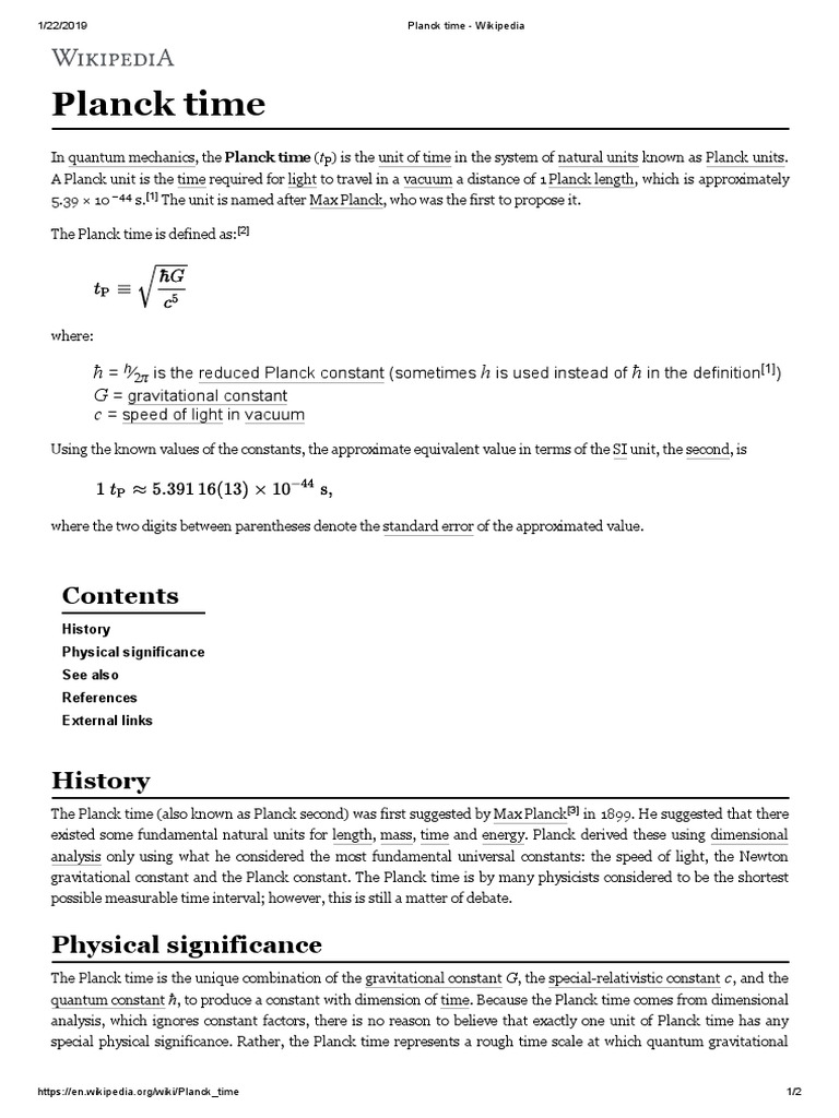 Planck Time - Wikipedia | PDF | Epistemology Of Science | Time