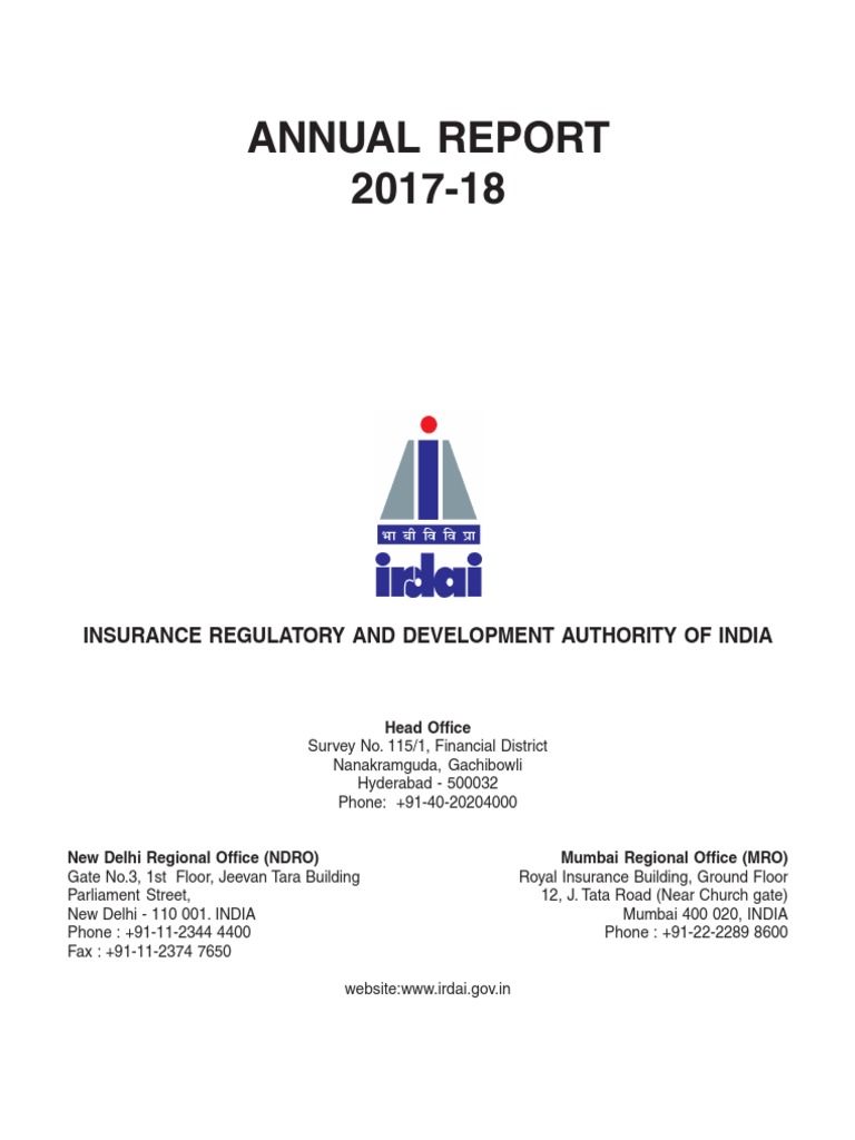 IRDA Report 2018 | PDF | Reinsurance | Insurance